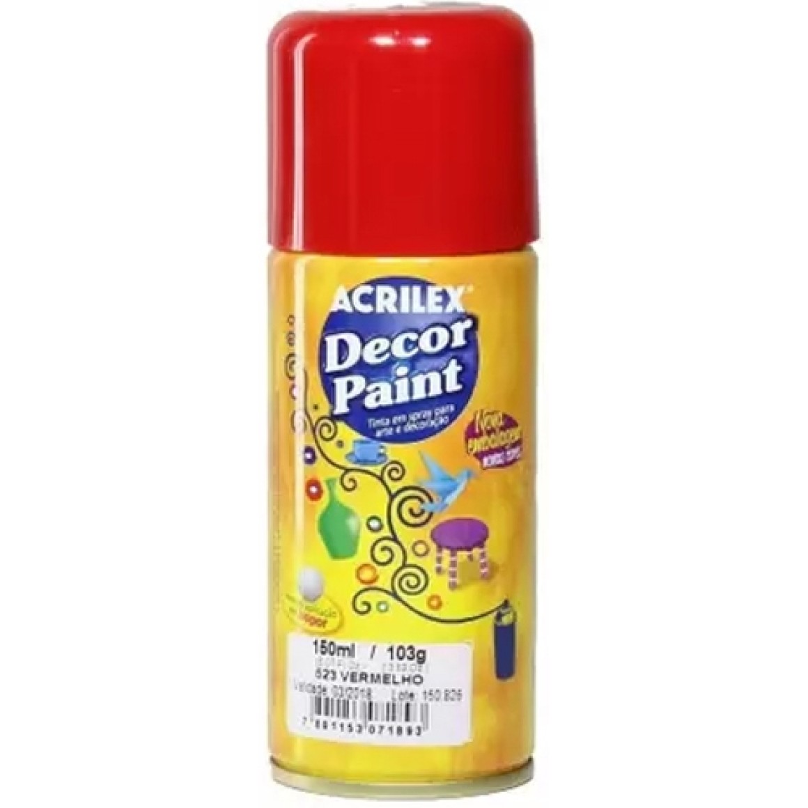 TINTA SPRAY DECOR PAINT 150ML VERMELHO ACRILEX