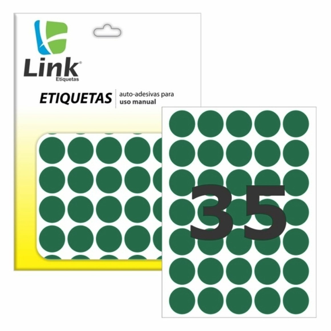 ETIQUETA ADESIVA REDONDA 19MM VERDE C/210 LINK