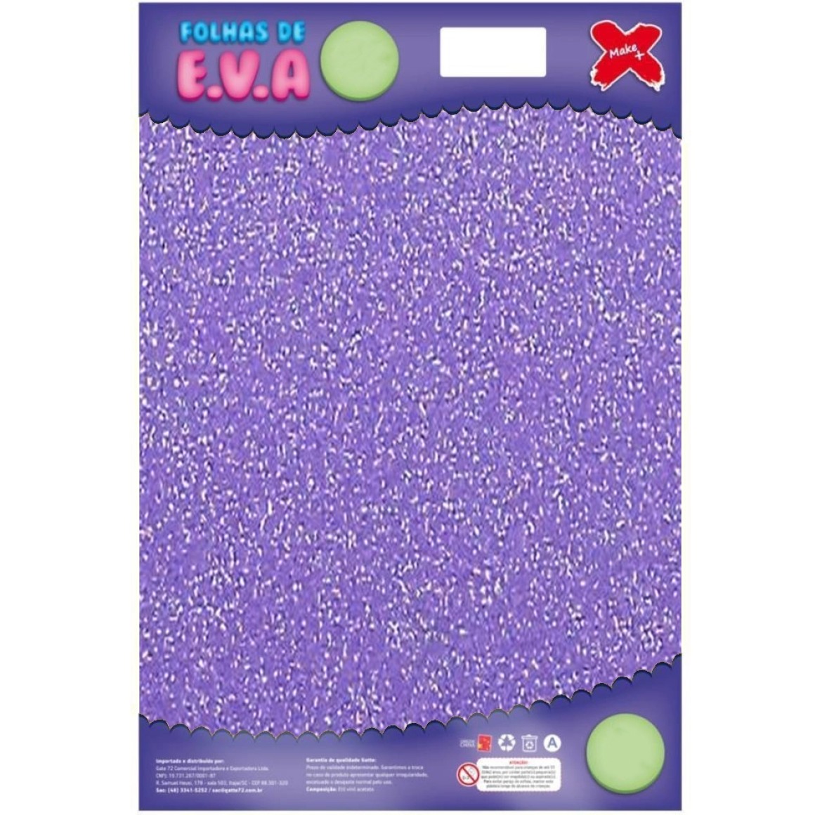 Placa de EVA com Glitter 40x60cm - Lilás c/5